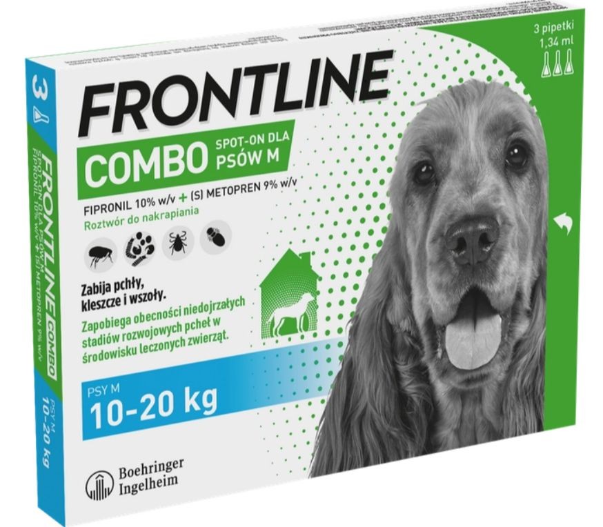 Frontline Combo Spot On Pies M 10-20 kg dla psa 3 x 1,34ml - kleszcze ...